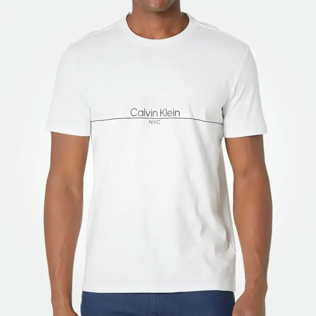 CALVIN KLEIN MEN T-SHIRT UNDERLINED LOGO - WOWSOUQ